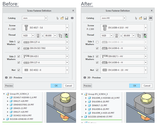 Intelligent Fastener Extension - Screws and Dowel pins in your CAD model